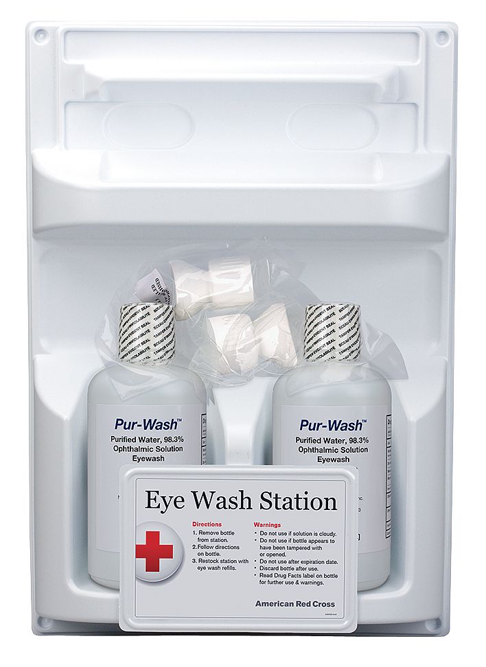 AMERICAN RED CROSS Eye Wash Station, 2-32 oz. Bottles, 711005 | Double ...