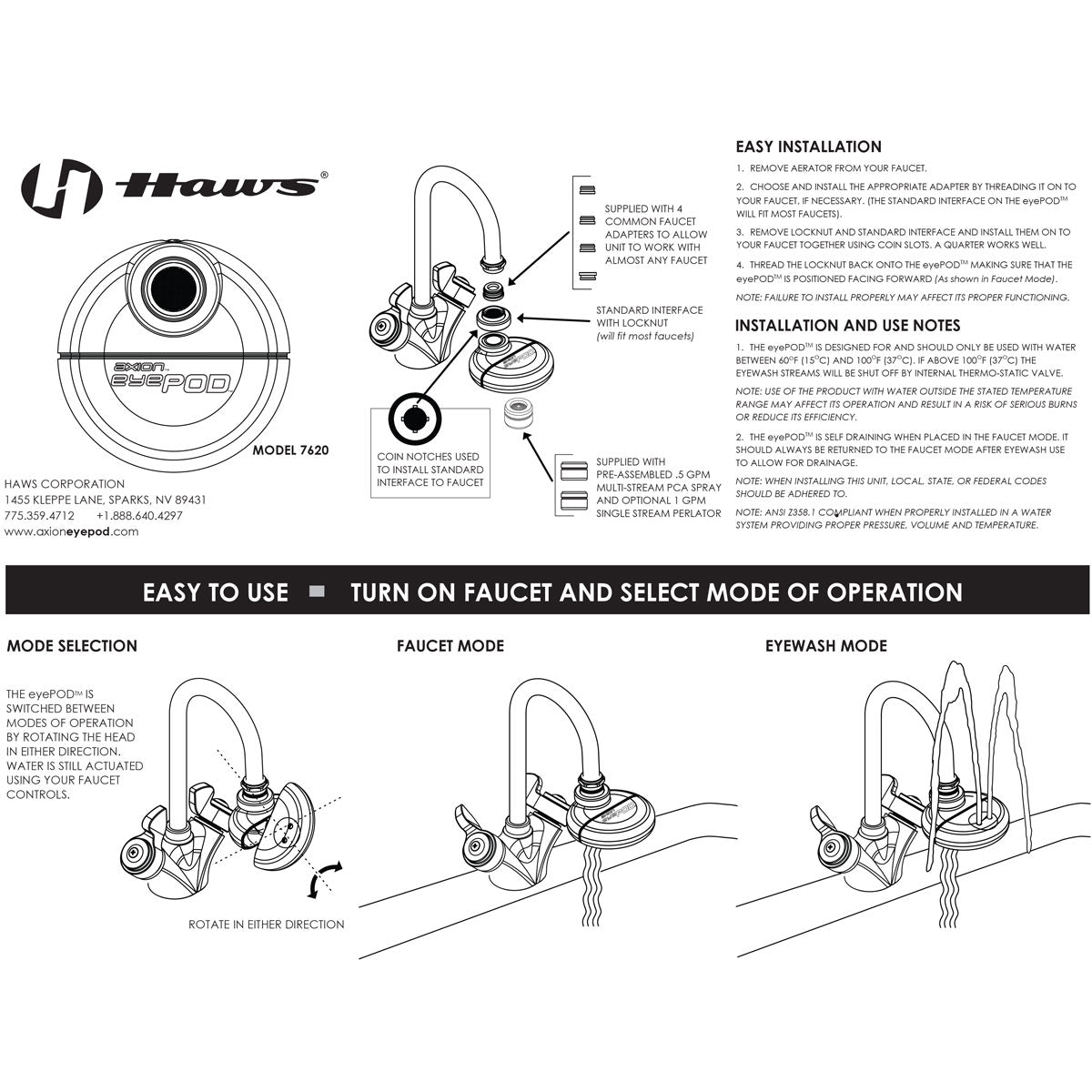 Haws 7620 eyePod Faucet Mount Eyewash | EyewashDirect.com
