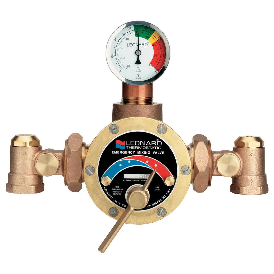 Leonard LF Single Drench / Combination Emergency Shower Thermostatic Mixing Valve, 20 GPM - TM ...