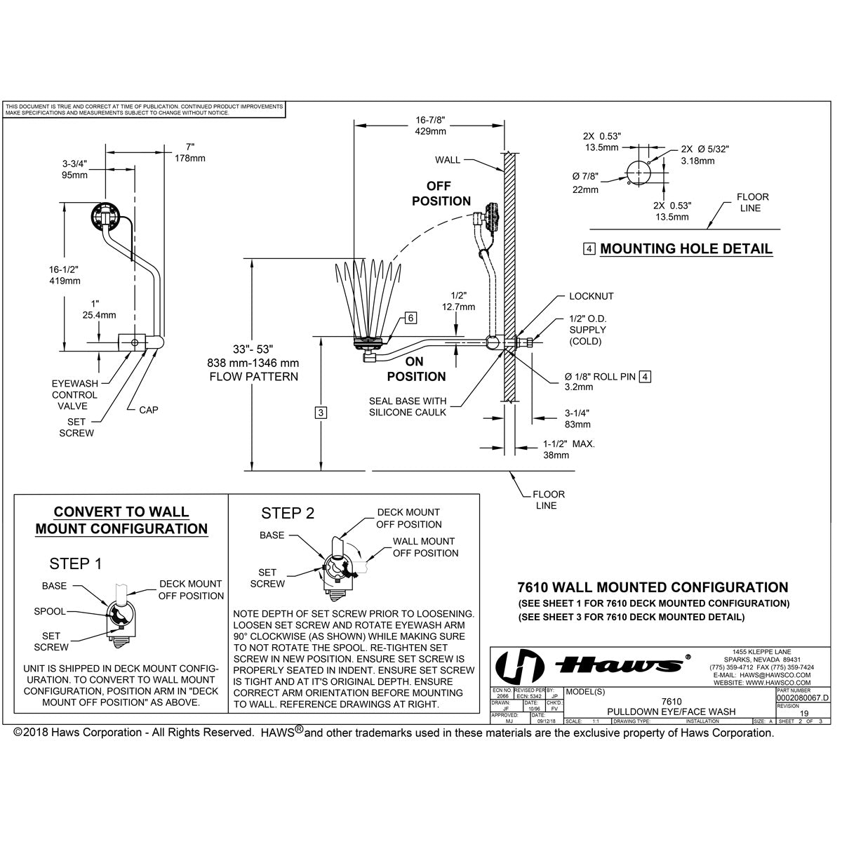Haws 7610 Barrier Free Swing-Down Eyewash Station | EyewashDirect.com